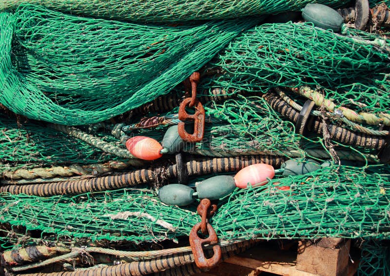 Pile of Green Fishing Net Background Stock Image - Image of fiber ...