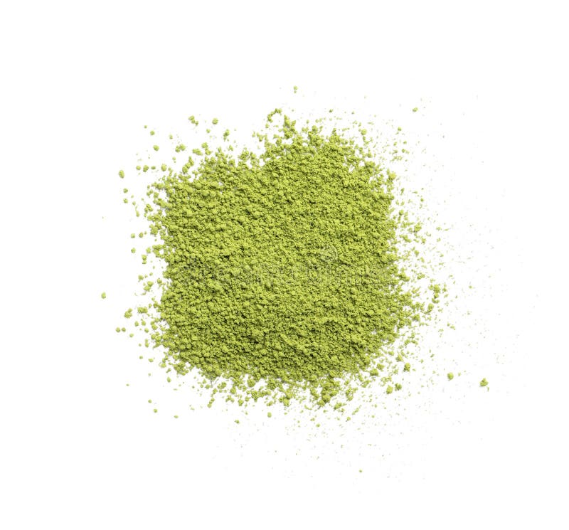Pile of Green Matcha Powder on White, Top View Stock Image - Image of ...