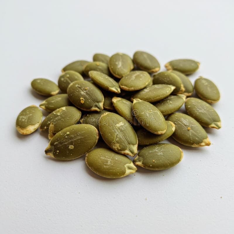 Pile of Green Pumpkin Seeds on White Background Stock Illustration ...