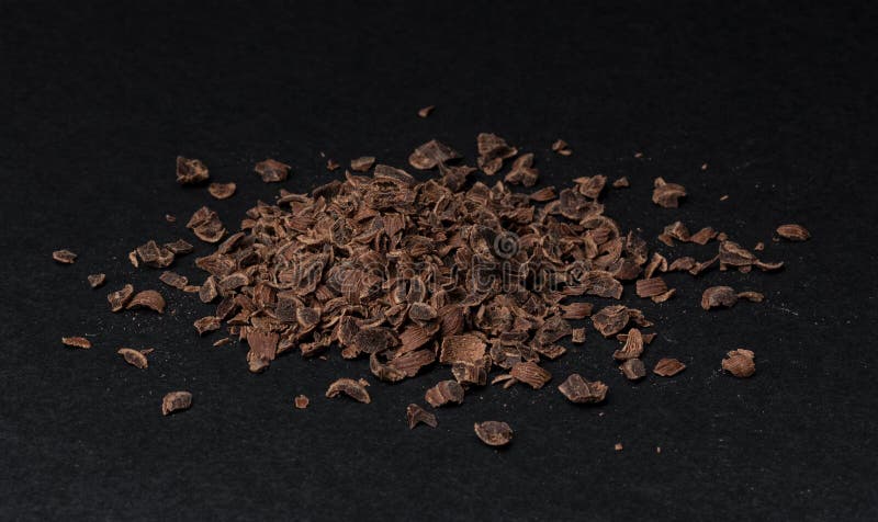 Pile of Ground Chocolate on Black Background Stock Photo - Image of ...