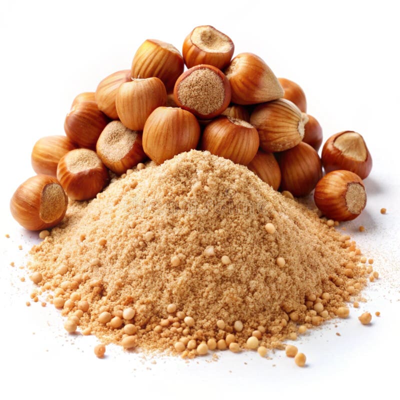 Hazelnuts Ground Pile Isolated on White Stock Illustration ...