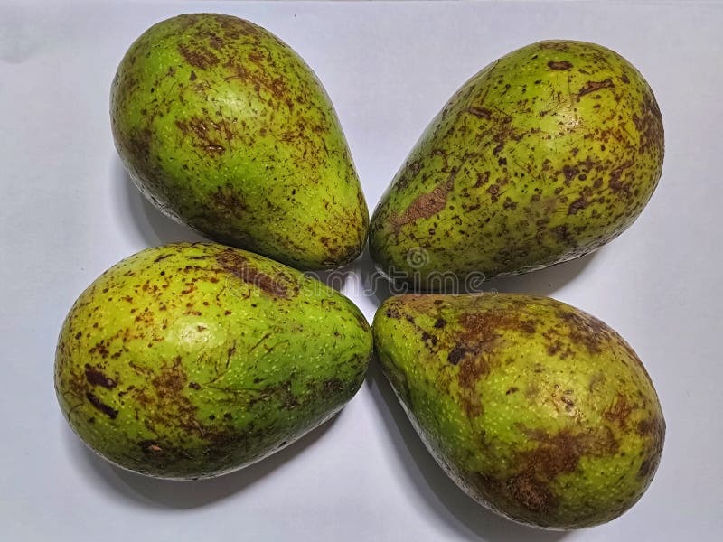 Pile of Group Green Avocados Isolated on White Studio Background. Stock ...