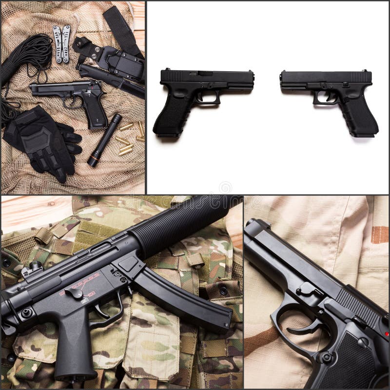 Pile of handguns stock image. Image of protection, military - 75833633