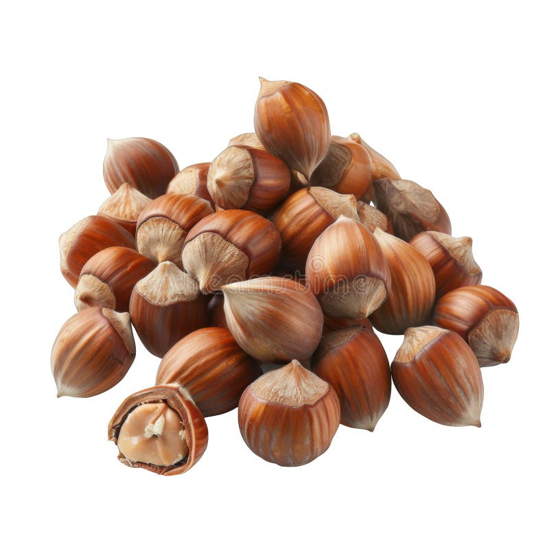 Pile of Hazelnuts with One Open Shell Revealing the Nut Stock Photo ...