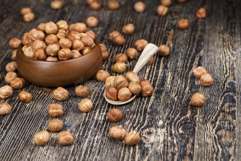 A Pile of Hazelnuts on the Table Stock Image - Image of vegetarian ...