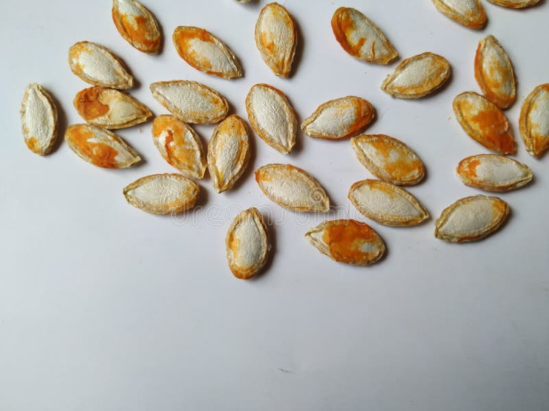 Pile and Heap of Dry Pumpkin Seeds Isolated on White Background ...