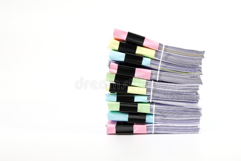 Pile or Heap of Financial Business Document Paperwork Stack on Office ...