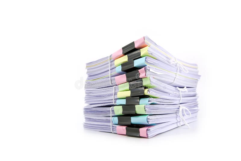 Pile or Heap of Financial Business Document Paperwork Stack on Office ...