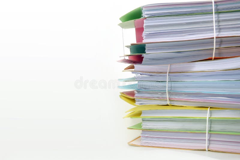 Pile or Heap of Financial Business Document Paperwork Stack on Office ...