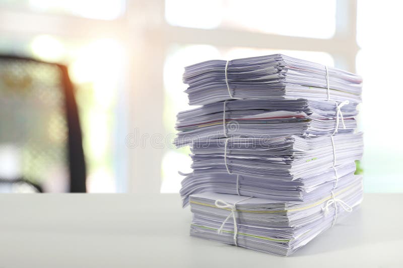 Pile or Heap of Financial Business Document Paperwork Stack on Office ...