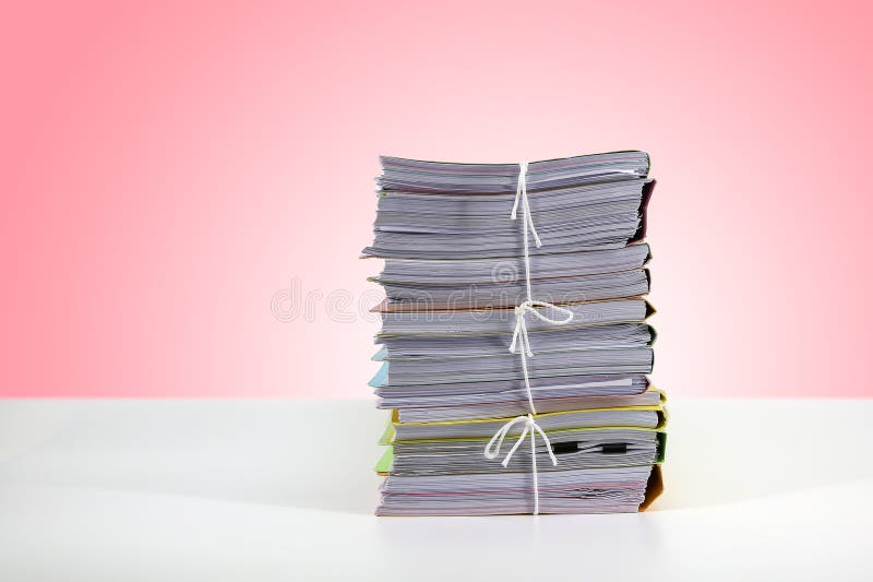 Pile or Heap of Financial Business Document Paperwork Stack on Office ...