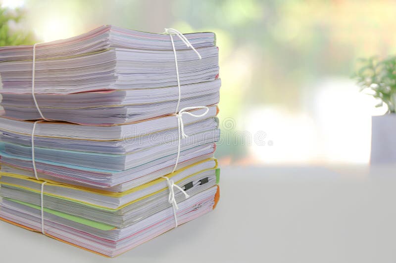 Pile or Heap of Financial Business Document Paperwork Stack on Office ...