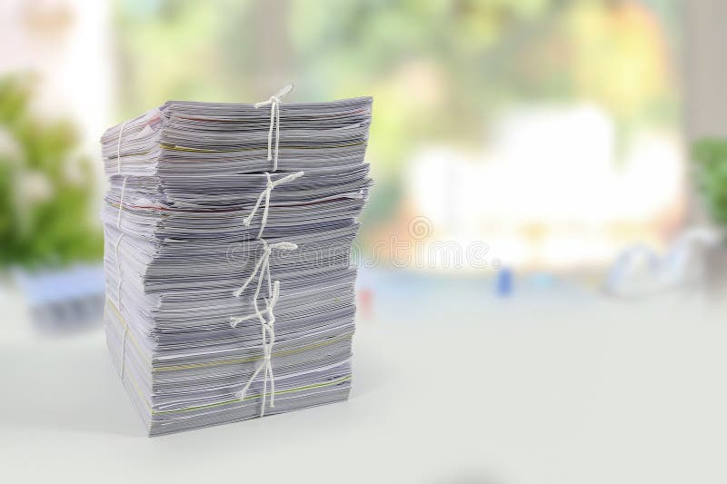 Pile or Heap of Financial Business Document Paperwork Stack on Office ...
