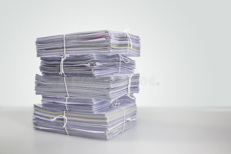 Pile or Heap of Financial Business Document Paperwork Stack on Office ...