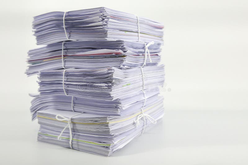 Pile or Heap of Financial Business Document Paperwork Stack on Office ...