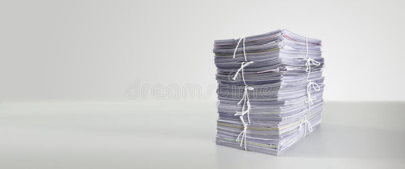 Pile or Heap of Financial Business Document Paperwork Stack on Office ...