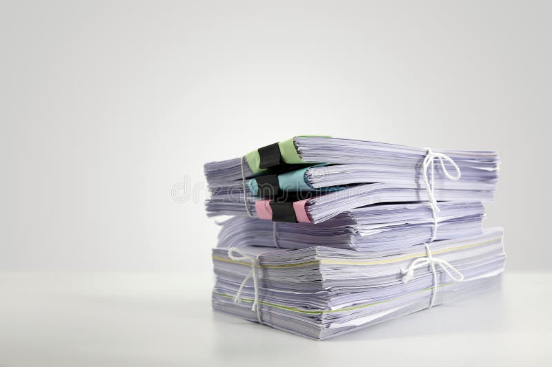 Pile or Heap of Financial Business Document Paperwork Stack on Office ...
