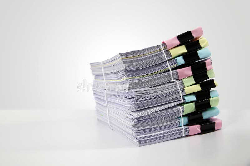 Pile or Heap of Financial Business Document Paperwork Stack on Office ...