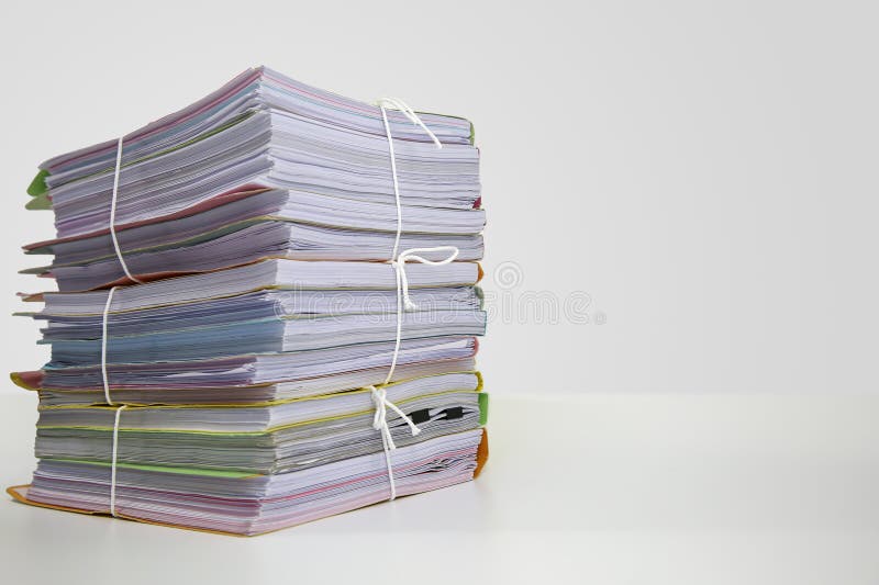 Pile or Heap of Financial Business Document Paperwork Stack on Office ...