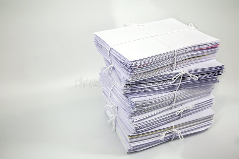Pile or Heap of Financial Business Document Paperwork Stack on Office ...
