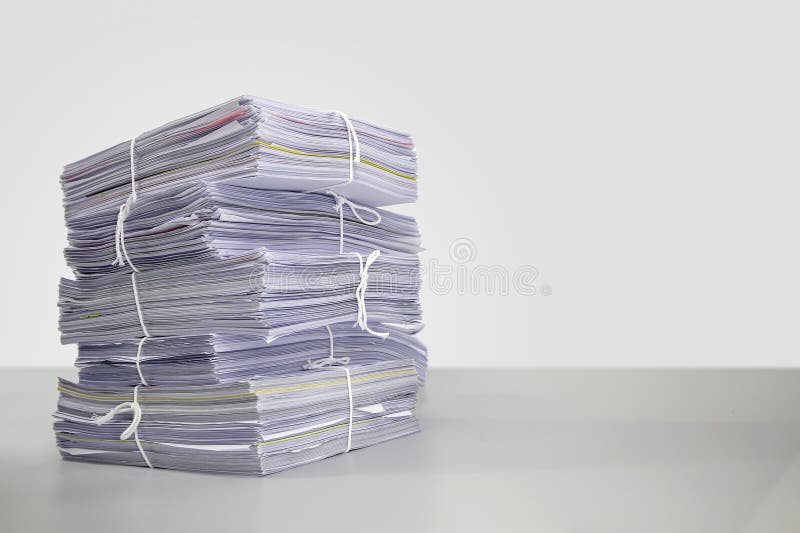 Pile or Heap of Financial Business Document Paperwork Stack on Office ...
