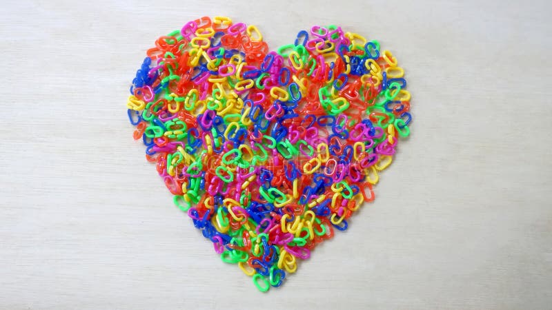 Pile of Heart Shaped Plastic Chains Stock Image - Image of group ...