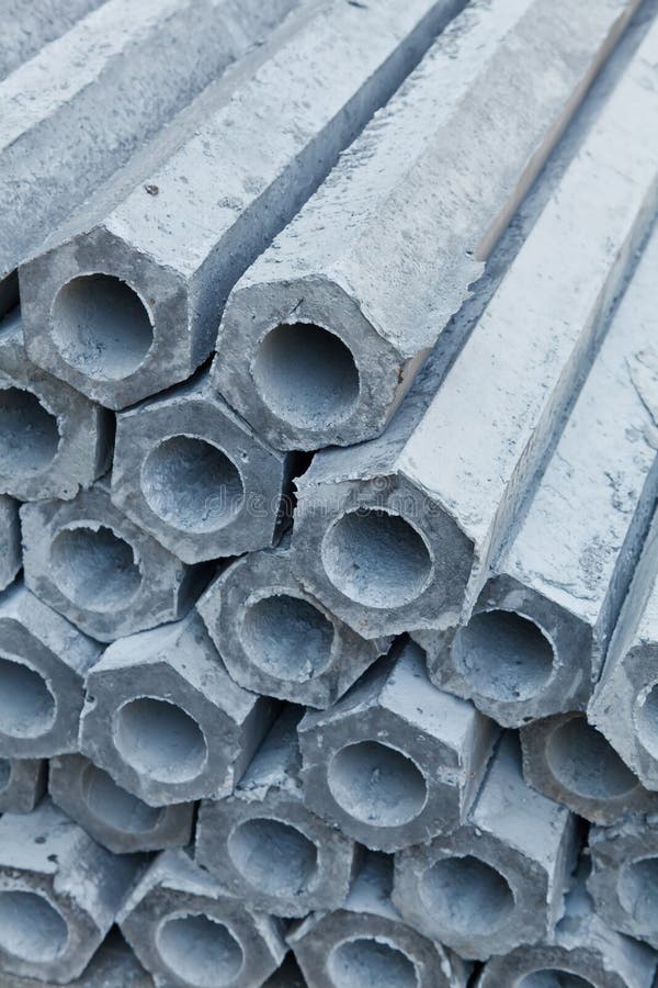 The Pile of Hexagon Concrete Foundation Piles Stock Image - Image of ...