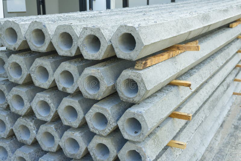 Pile of Hexagon Piles at the Site Stock Photo - Image of layer ...