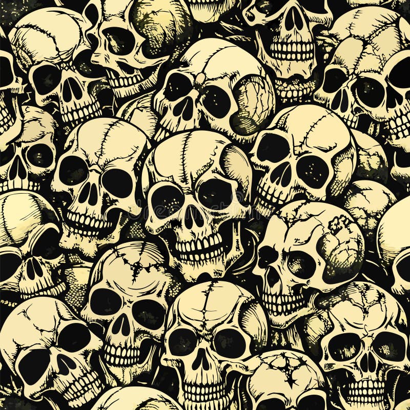 A Pile of Human Skulls Representing Death and Decay Stock Vector ...