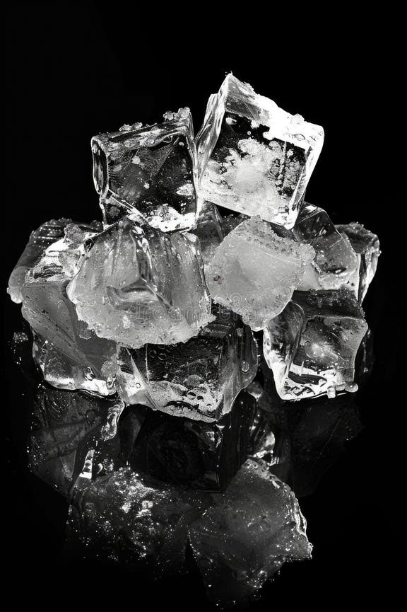 A Pile of Ice Cubes on a Table, Perfect for Refreshing Drink Concepts ...