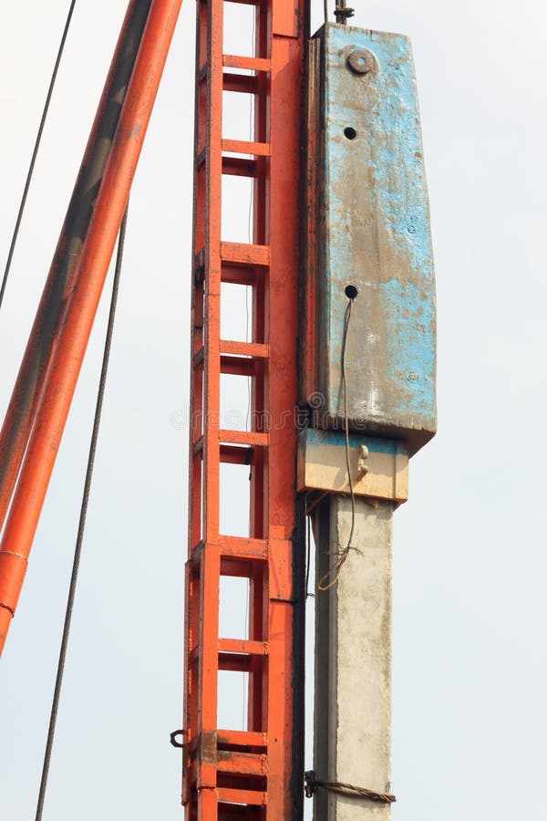 Drop Hammer in Construction Site Stock Image - Image of work, boom ...