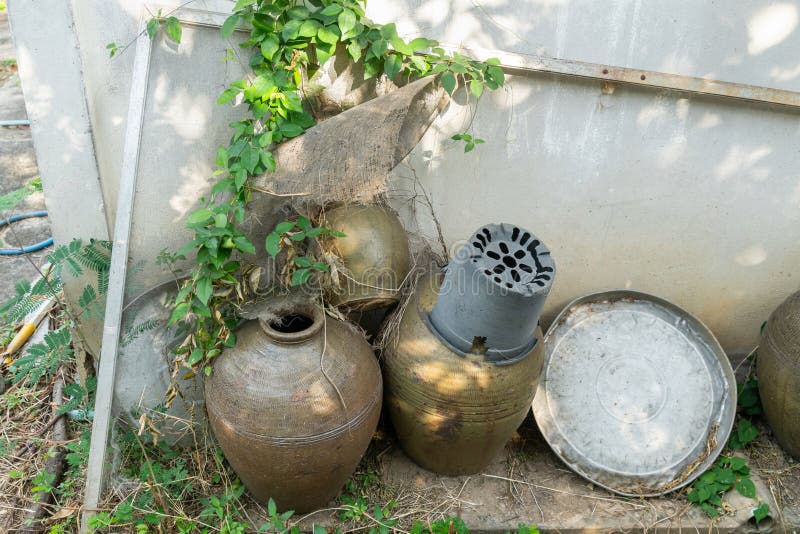 Pile of Jars, Pots and Equipment Stock Image - Image of tool, pots ...