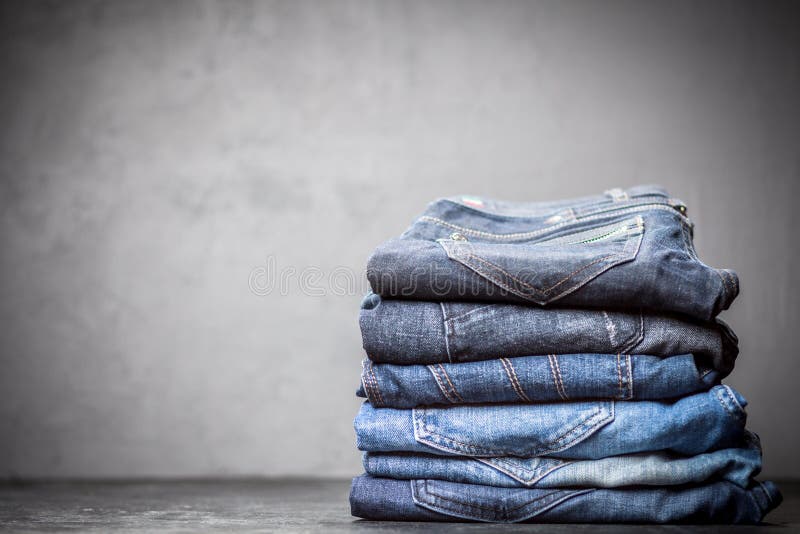 Pile of jeans stock photo. Image of outfit, color, style - 85187780