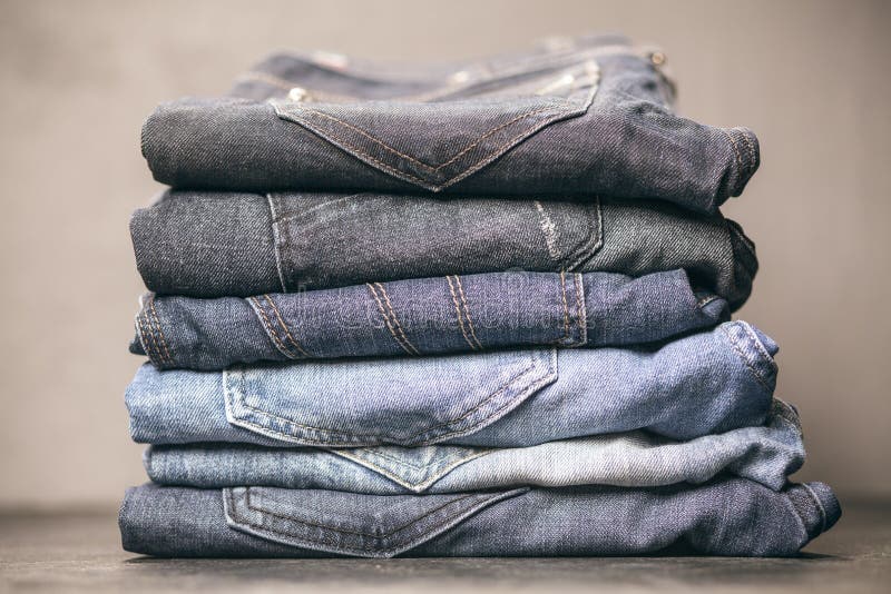 Pile of jeans stock photo. Image of outfit, color, style - 85187780