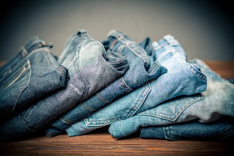 Pile of jeans stock image. Image of denim, shop, blue - 88523897