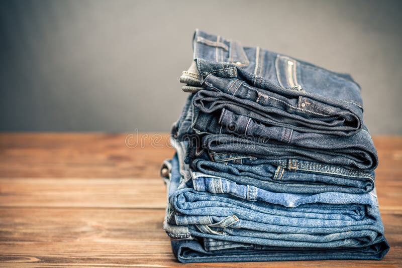 Pile of jeans stock photo. Image of closeup, apparel - 90794136