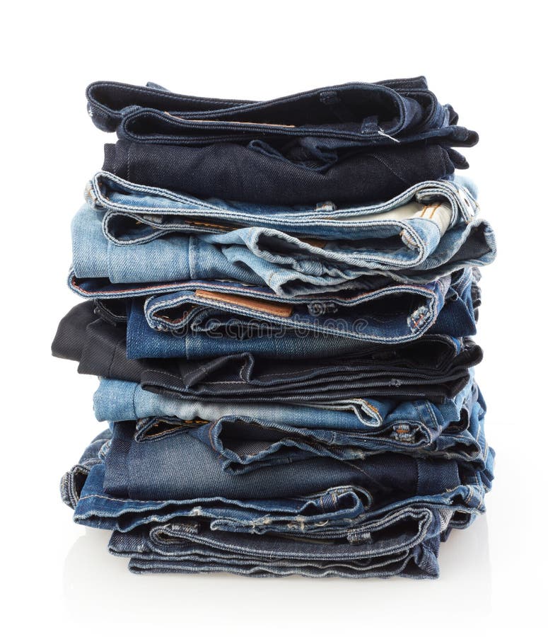 Pile of jeans stock photo. Image of pile, folded, casual - 109132614