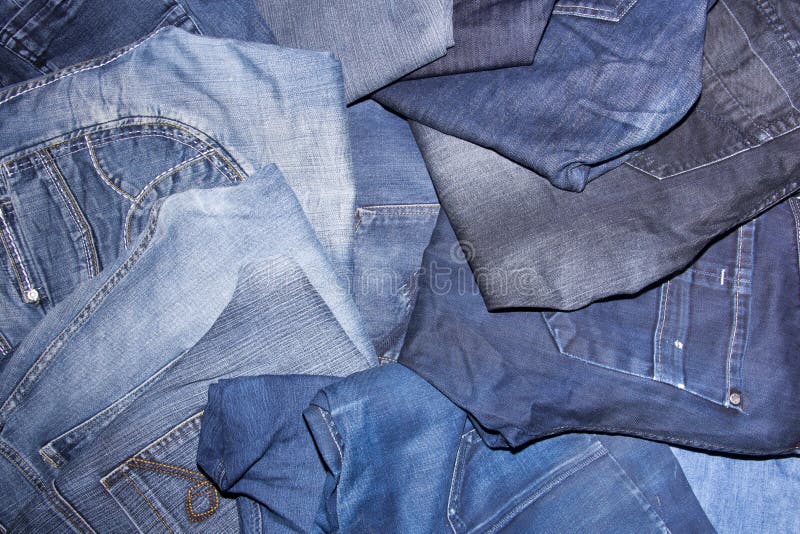 Pile of jeans stock photo. Image of dress, recycle, denim - 113092800
