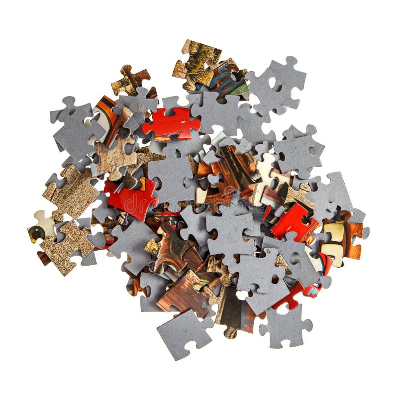 Pile of jigsaw pieces stock image. Image of background - 45858373