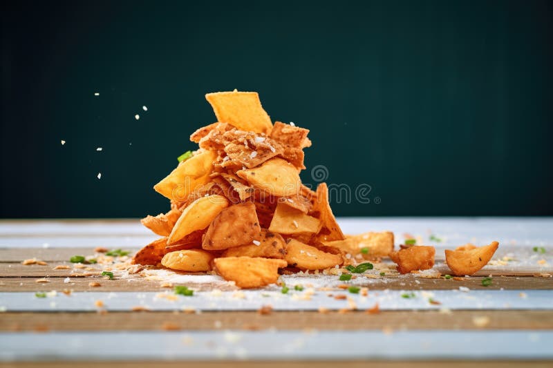 Pile of Kettle-cooked Chips with Crunch Texture Stock Photo - Image of ...