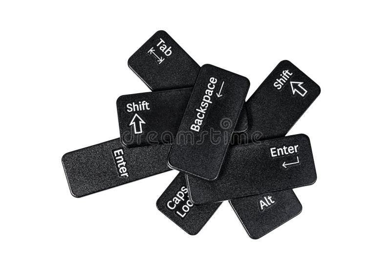 Pile Black White Computer Keyboard Keys Stock Photos - Free & Royalty ...