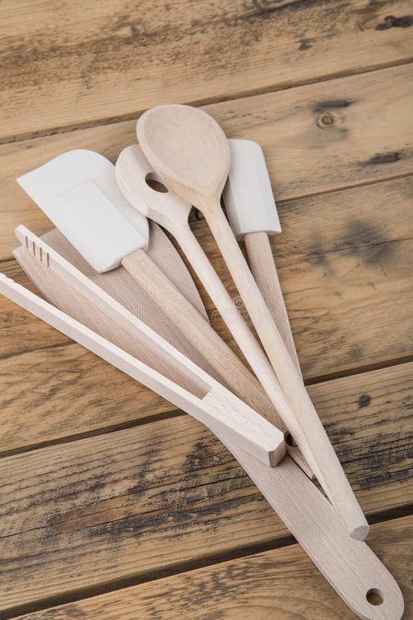 Pile of Wooden Kitchen Utensils Stock Image - Image of wood, ladle ...