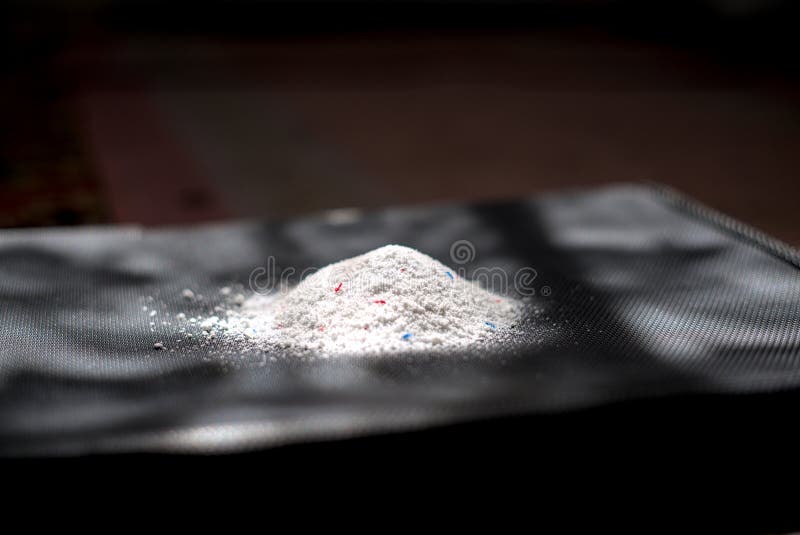 Pile of Laundry Detergent Powder Isolated on Dark Surface Stock Image ...