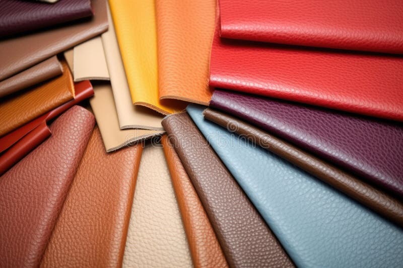 Pile of Leather Samples in Various Colors Stock Illustration ...