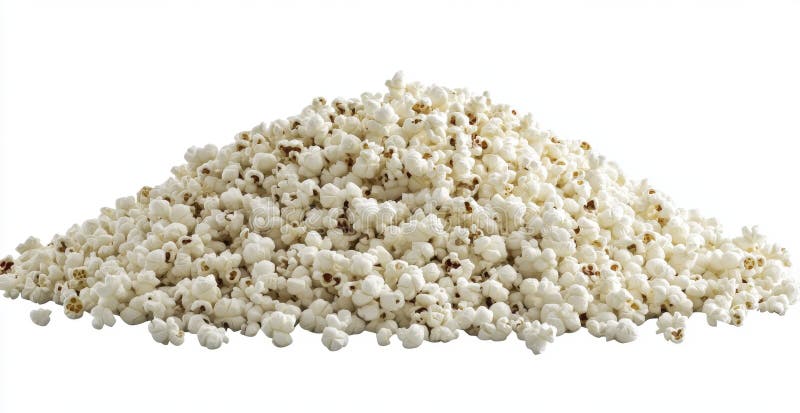 Pile of Light Brown Popcorn Kernels on White Background Stock ...