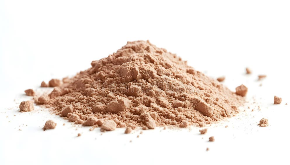 Pile of Light Brown Powder on a White Surface, Isolated Stock Photo ...