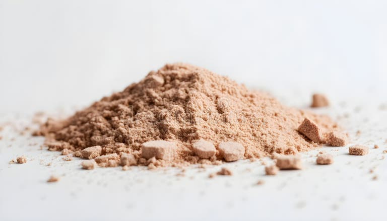 Pile of Light Brown Powder on a White Surface, Isolated Stock Image ...