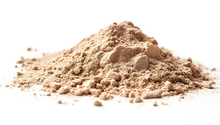 Pile of Light Brown Powder on a White Surface, Isolated Stock Image ...