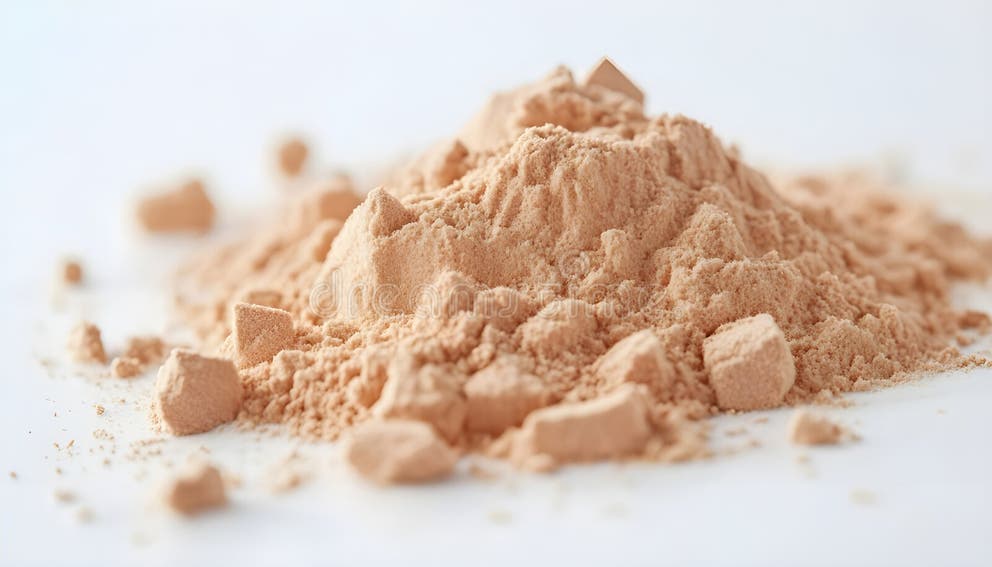 Pile of Light Brown Powder on a White Surface, Isolated Stock Photo ...