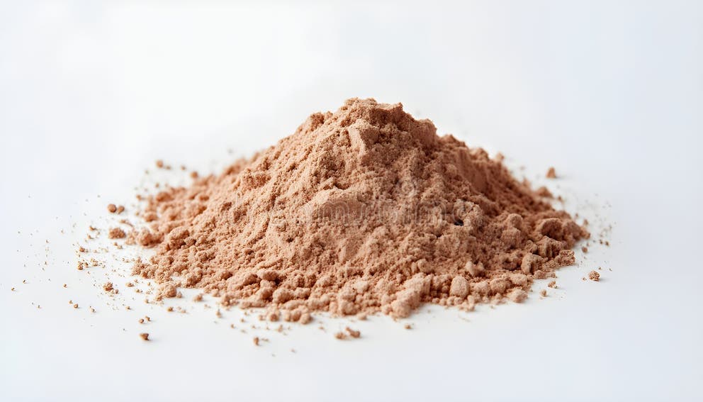 Pile of Light Brown Powder on a White Surface, Isolated Stock Photo ...